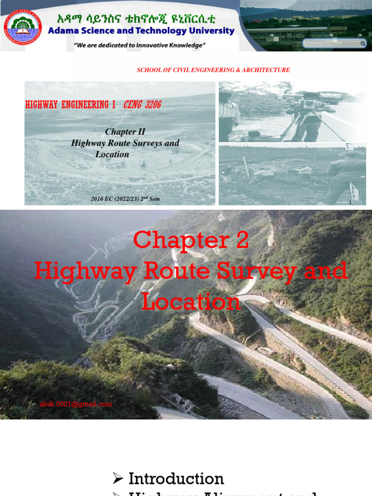 HWY I Ch.2 Highway Route Surveys & Location | PDF | Road | Civil ...