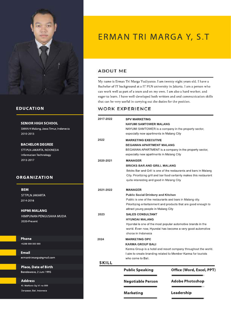 CV ErmanTri 2024 Eng Compressed | PDF