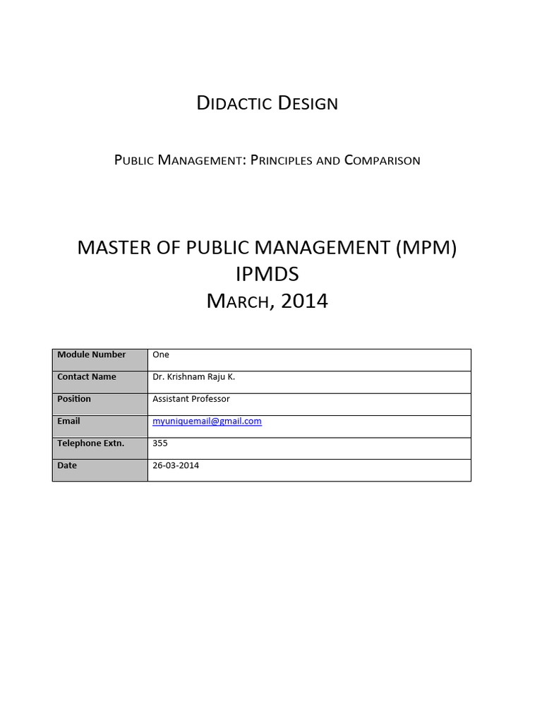 Public Management Principles Overview | PDF | Lecture | Mentorship