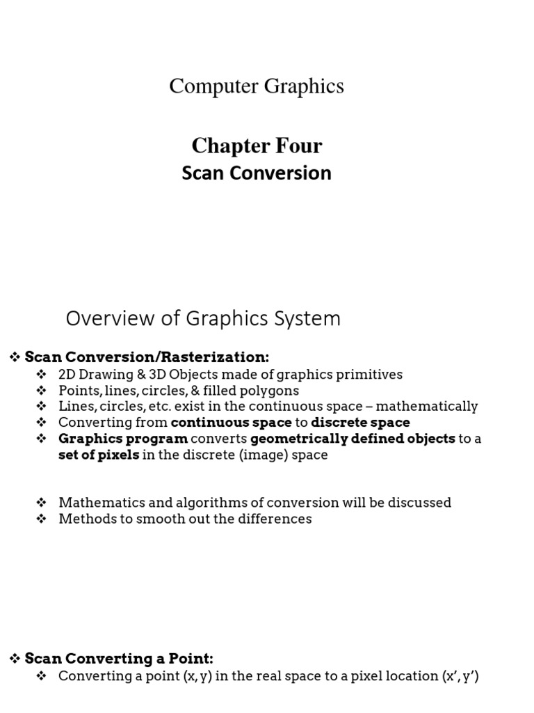 CG CH3 Scan Conversion2 | PDF | Cartesian Coordinate System | Circle