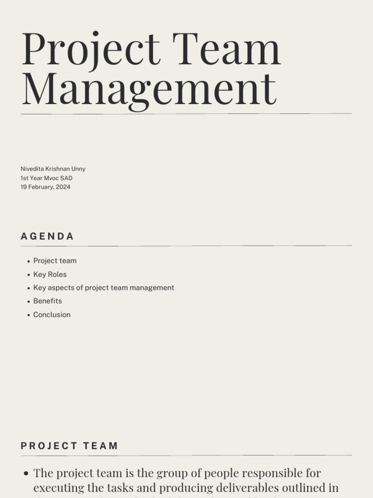 Project Team Management | PDF | Collaboration | Project Management