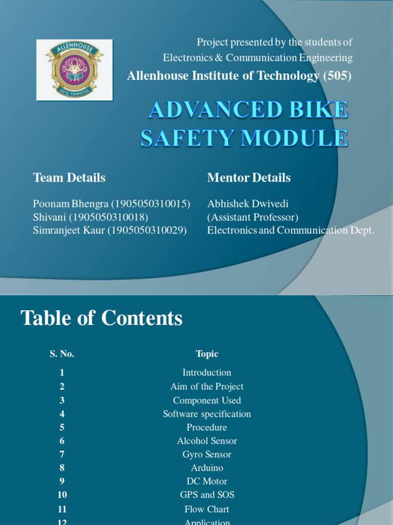 Smart Helmet Alcohol Detection With Accident Sms Alert System Pdf Gyroscope Electrical