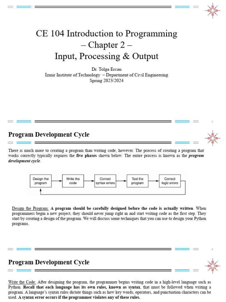 CE 104 Chapter 2 Spr24 | PDF | Programming | Computer Program CE 104 Chapter 2 Spr24 | PDF | Programming | Computer Program