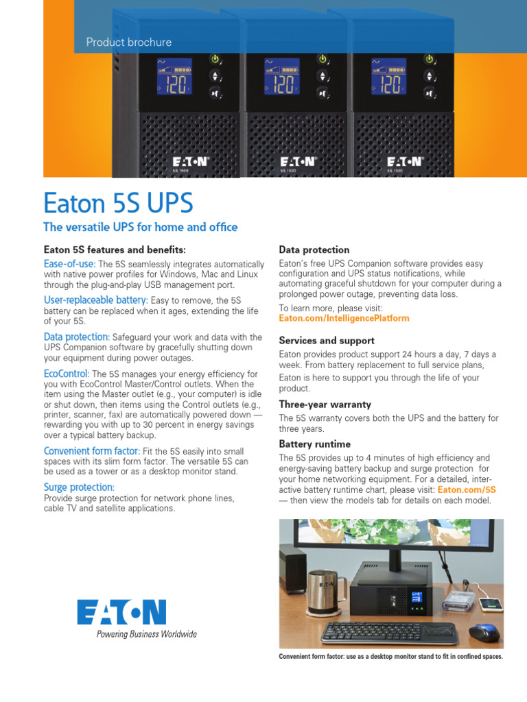 Eaton 5s Ups Brochure | Download Free PDF | Backup | Computing