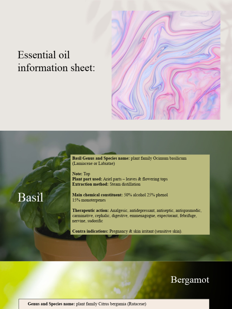 Chemistry of Oils Basil - Geranium | PDF