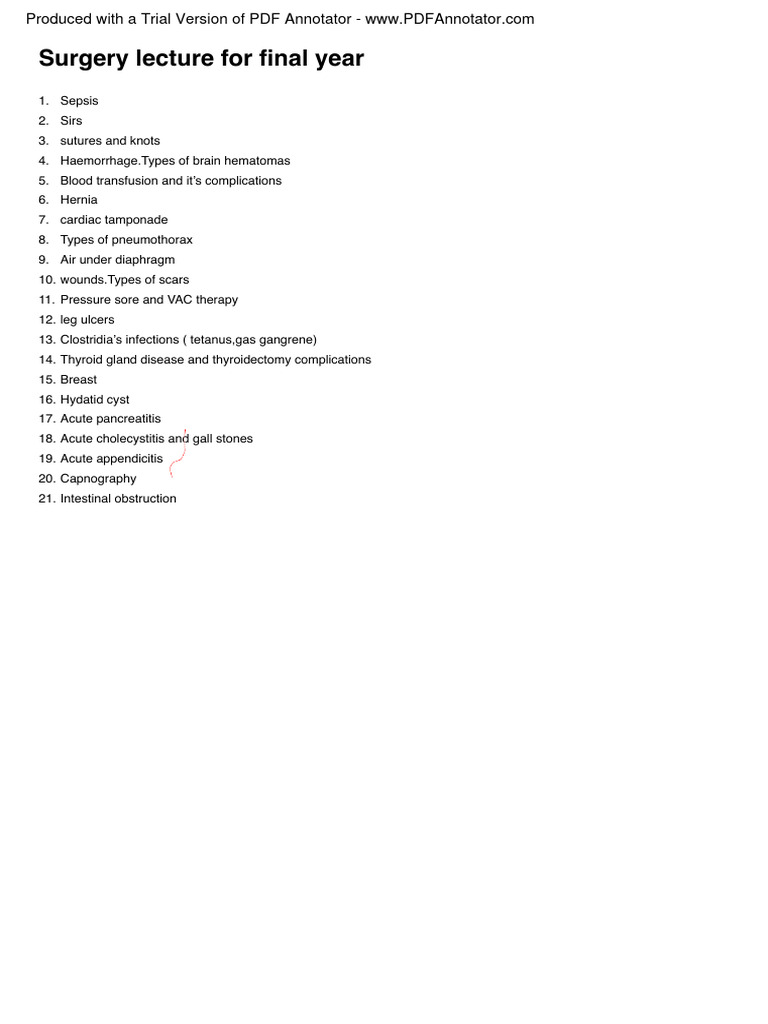 Surgery Lecture 1st Patook | PDF | Medical Specialties | Clinical Medicine