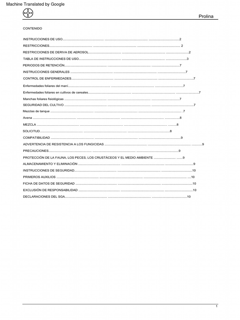 Proline 480 SC Label | PDF | Agricultura | Cereales