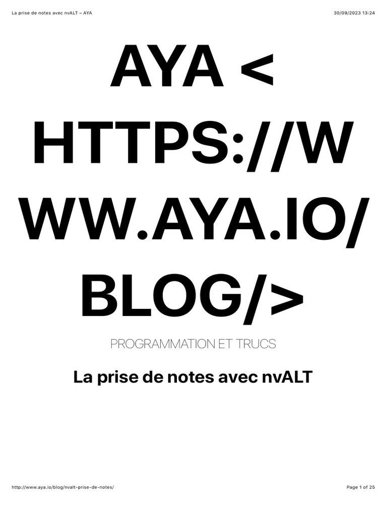Prise de notes efficace avec nvALT | PDF | Bases de données | Raccourci ...
