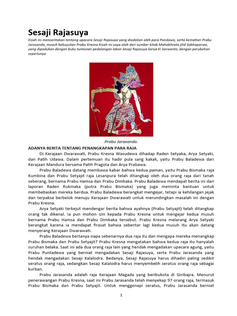 Kisah Pandawa Buang | PDF