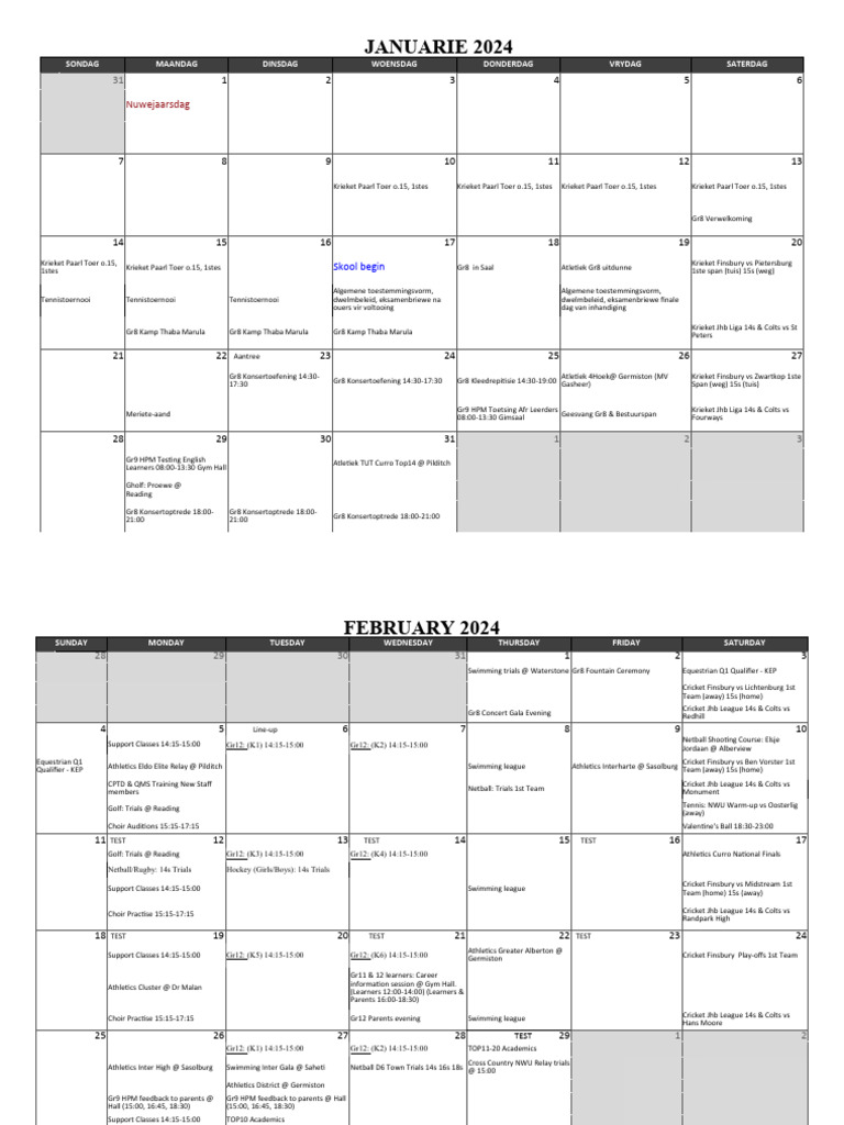 2024 Kalender 6 | PDF | Summer Olympic Sports | Summer Sports