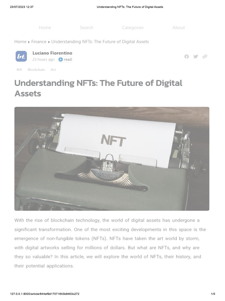 Understanding NFTs_ The Future of Digital Assets | PDF