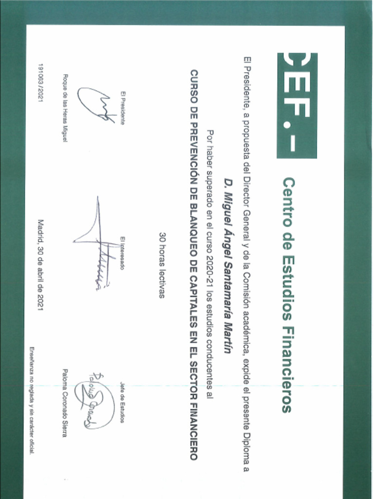 Diploma Cef PBC Y FT Area Financiero | PDF