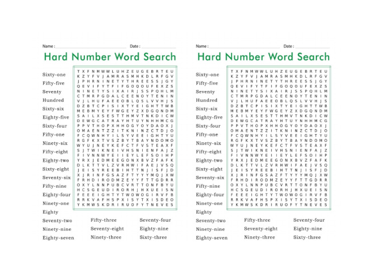 Hard Numbers Ws | PDF