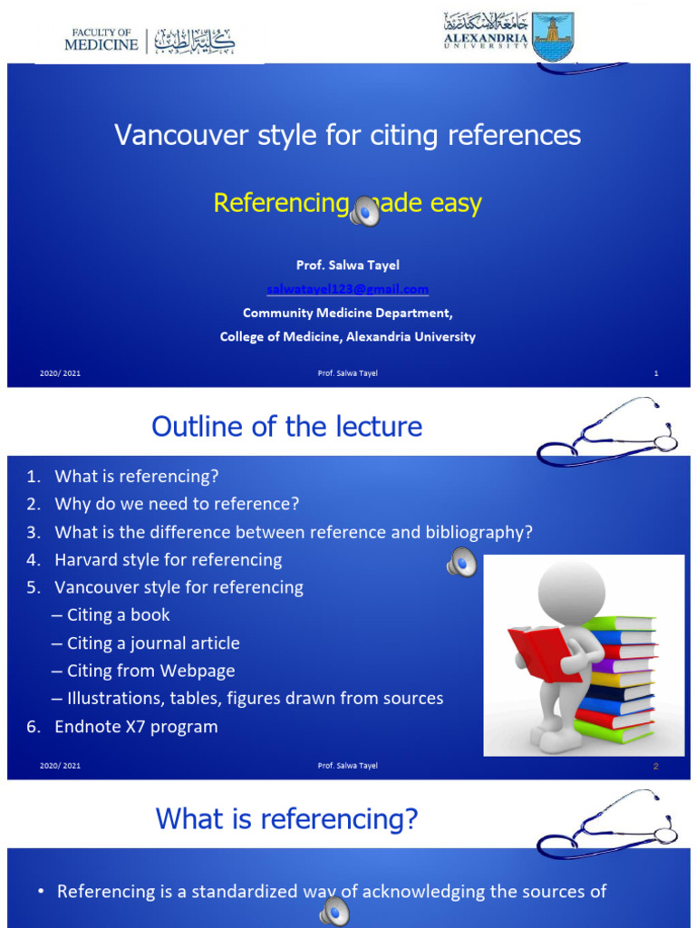 Lecture 13 (Part 2) Vancouver Style For Citing References | PDF | Citation Lecture 13 (Part 2) Vancouver Style For Citing References | PDF | Citation