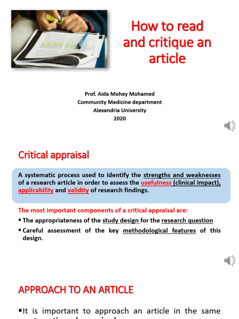 Lecture 20 Critical Appraisal of Medical Literature | Download Free PDF ...