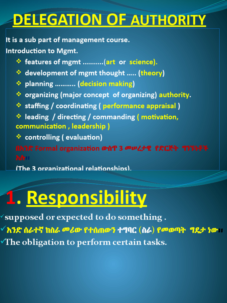 Delegation of Authority | PDF | Organizational Behavior | Cognition