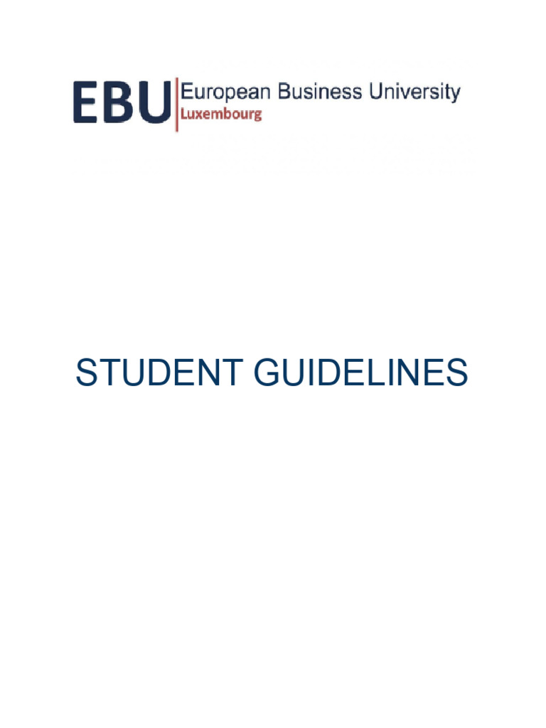 EBU Student Guidelines Overview | PDF | Thesis | Internet Forum