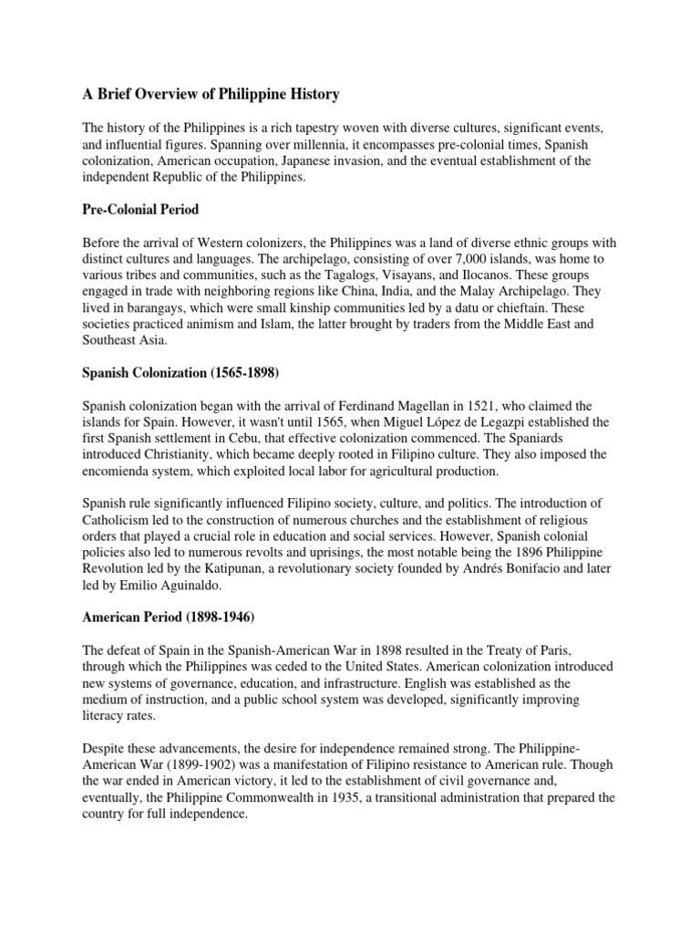 Philippine History: From Pre-Colonial to Independence | PDF ...