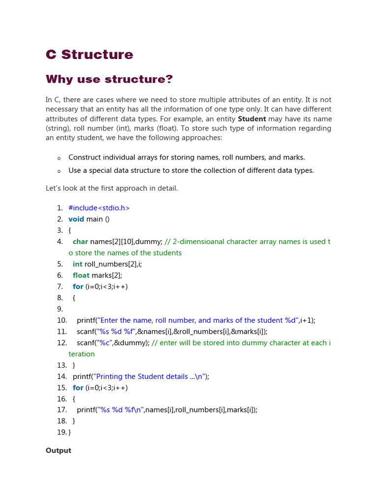 C Structure | PDF | Computing | Programming Paradigms