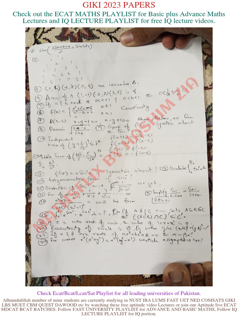 Giki 2023 Papers | PDF