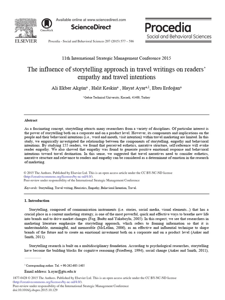 The Influence of Storytelling Approach in Travel Writings On Readers ...