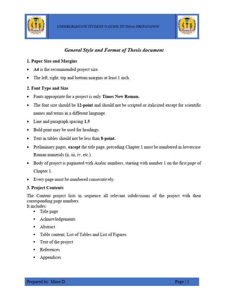 Thesis Format Pdf Thesis Written Communication