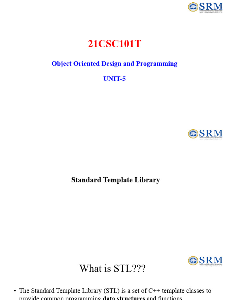 21csc101t Oodp Unit 5 Pdf C Computer Engineering