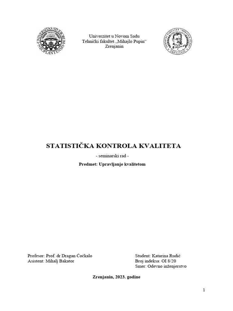 Upravljanje Kvalitetom Kontrola Kvaliteta | PDF
