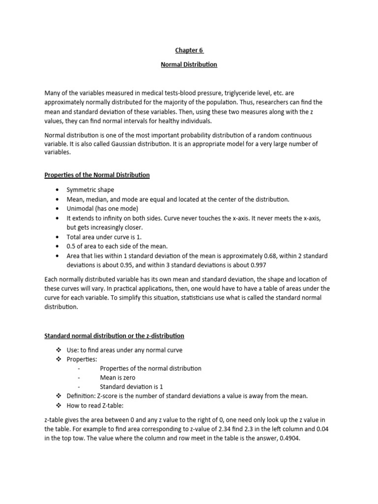 Normal Distribution Lecture Pdf Normal Distribution Mode Statistics