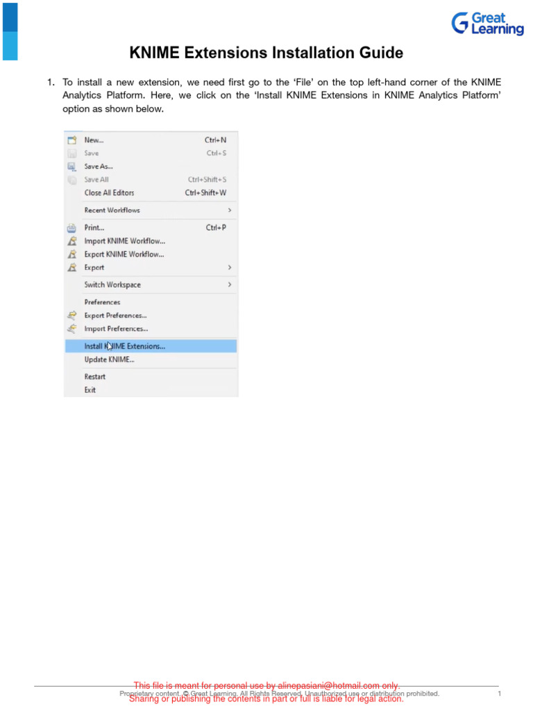 KNIME Extensions Installation Guide | Download Free PDF | Proprietary ...