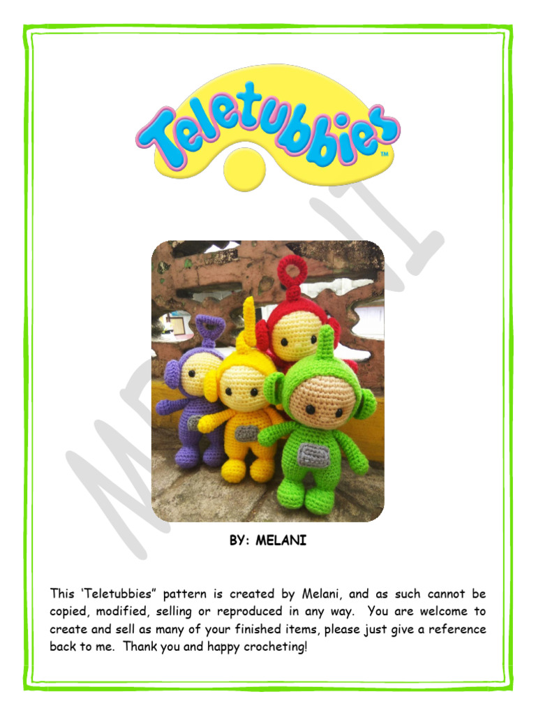 Melani Teletubbies | PDF | Crochet | Sewing