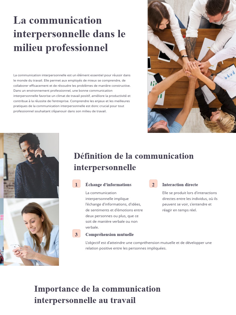 La Communication Interpersonnelle Dans Le Milieu Professionnel | PDF ...