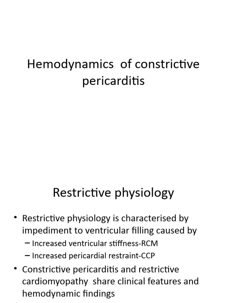 Hemodynamics of Constrictive Pericarditis - DR Deepak Raju | PDF ...