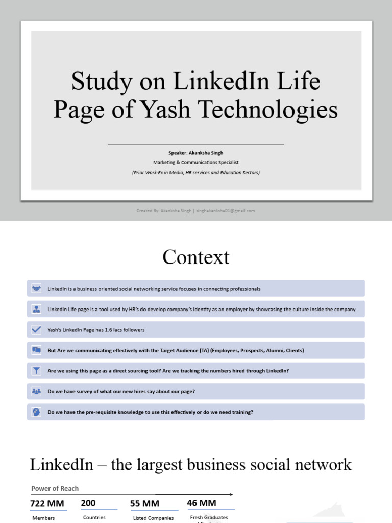 Enhancing Yash Technologies' LinkedIn Life Page | PDF | Recruitment ...