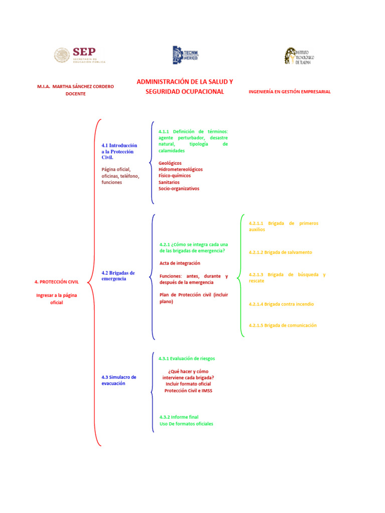 Esquema T4 Admon de La Salud y Seg Ocup | PDF | Defensa Civil | Esfera ...