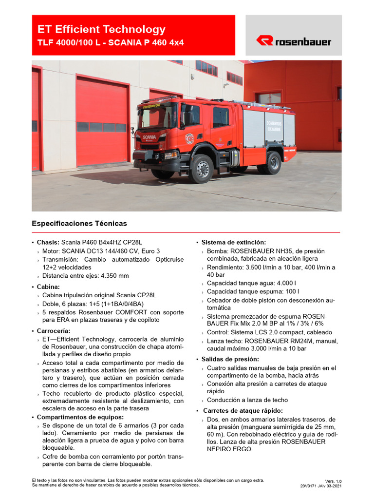 Ficha Técnica Scania P 460 4x4 | PDF | Diodo emisor de luz | Vehículo ...