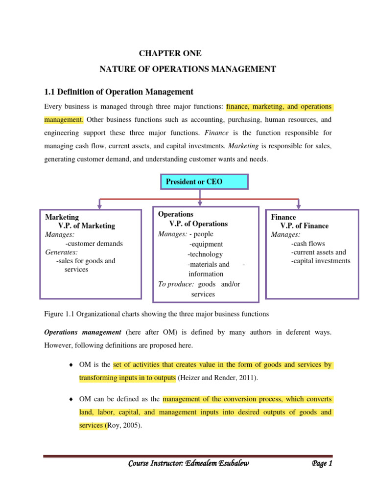 OM Chapter 1 Operations Management | PDF | Operations Management | Lean Manufacturing