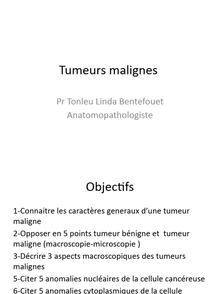 Tumeurs malignes ou cancers | PDF | Cancer | Noyau (biologie)