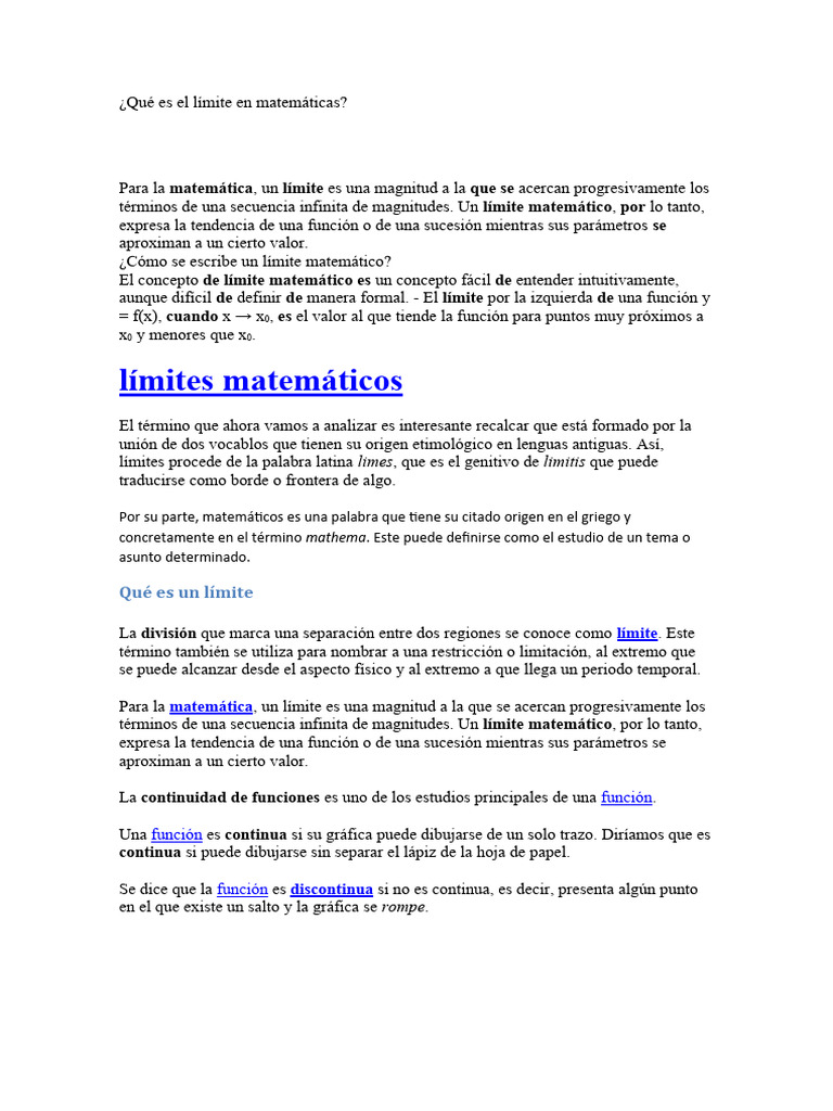 Definición de límite en matemáticas | PDF | Factorización | Conocimiento