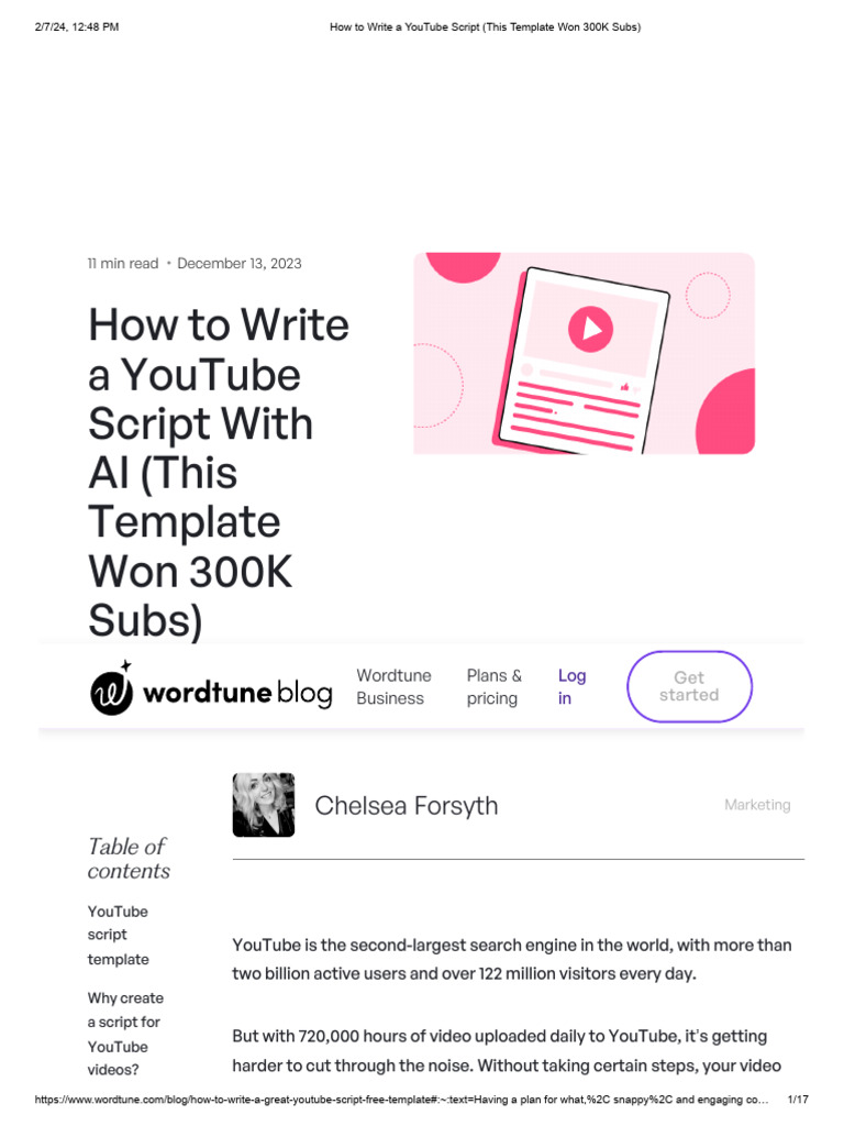 How To Write A YouTube Script (This Template Won 300K Subs) | Download ...