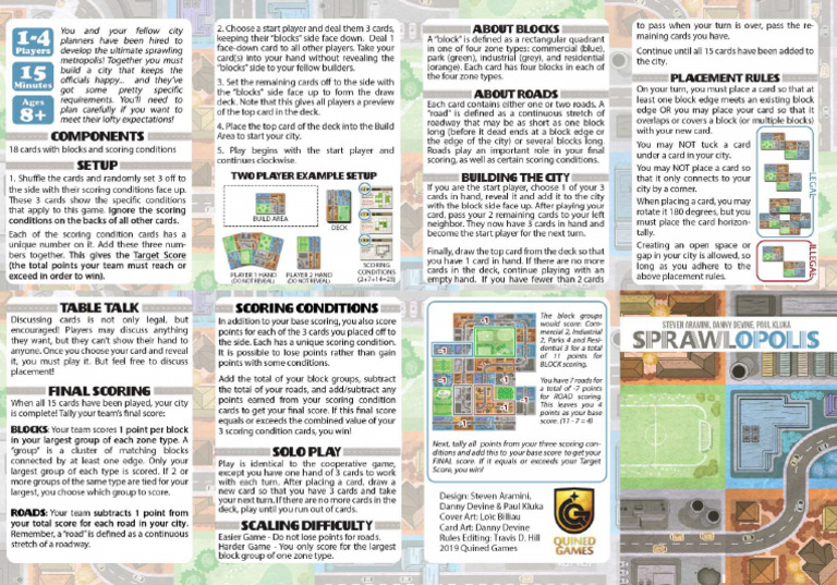 b7 Sprawlopolis Rulebook | PDF