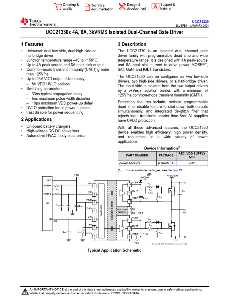 Ucc 21330 | PDF | Electrostatic Discharge | Computer Engineering
