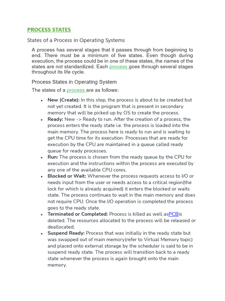 Os Unit 2 Part3 | PDF | Process (Computing) | Operating System