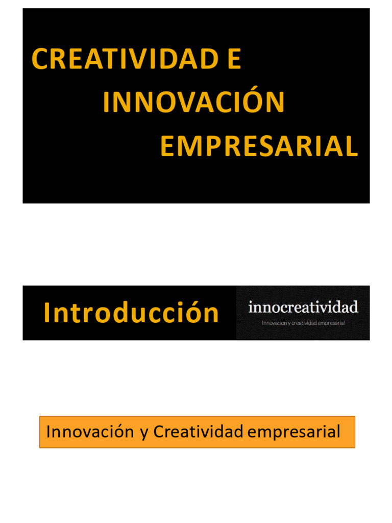 Clase 5-Creatividad e Innovacion Empresarial | PDF | Creatividad ... Clase 5-Creatividad e Innovacion Empresarial | PDF | Creatividad ...