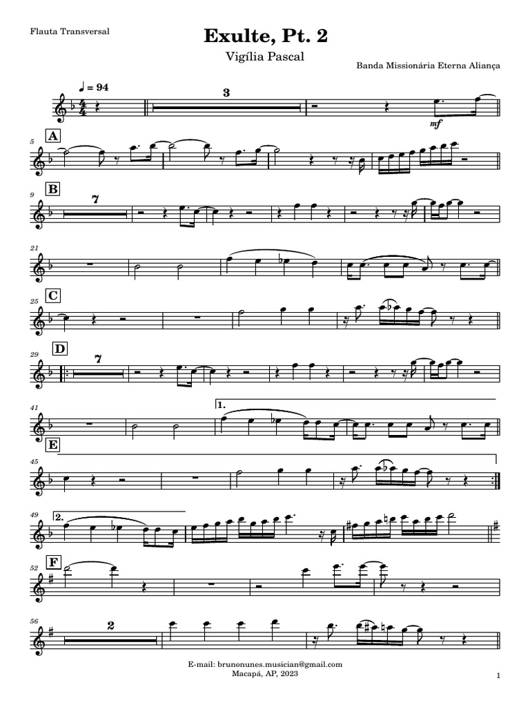 Exulte, Pt. 2-Flauta - Transversal | PDF