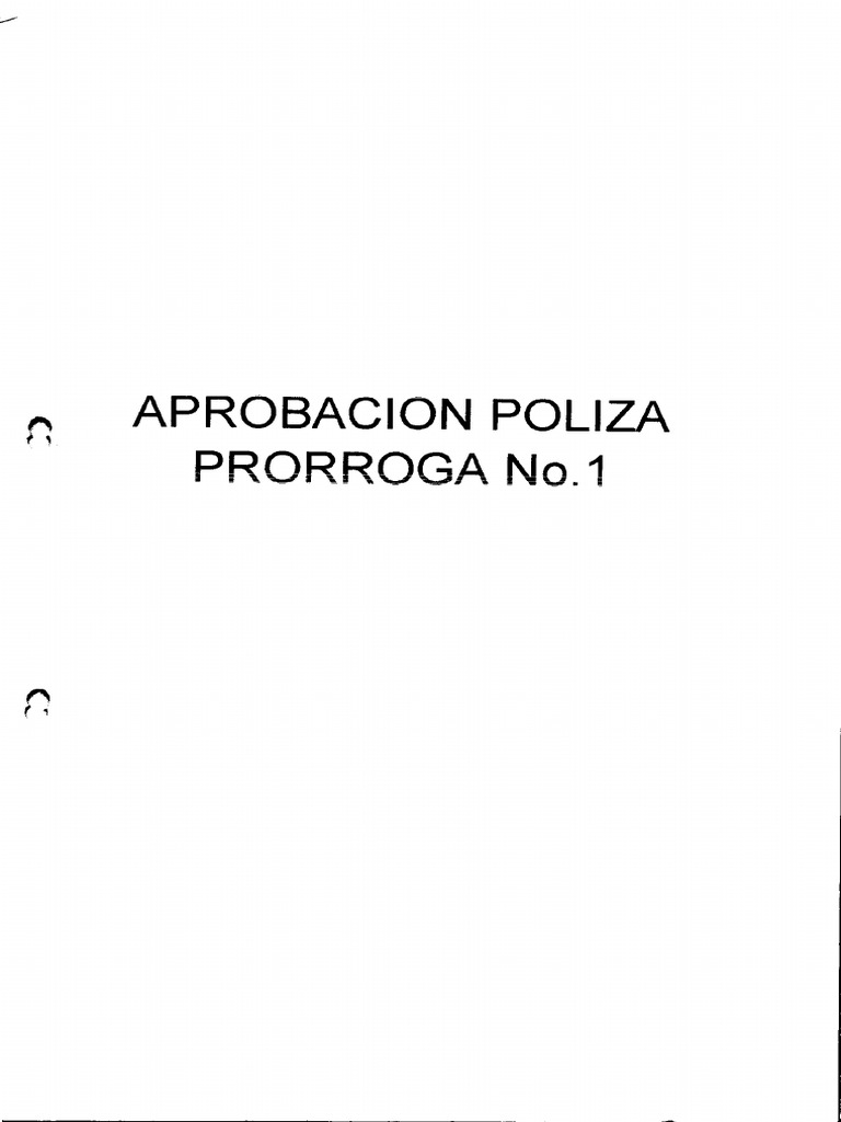 APROBACION POLIZA PRORROGA NO 1 | PDF