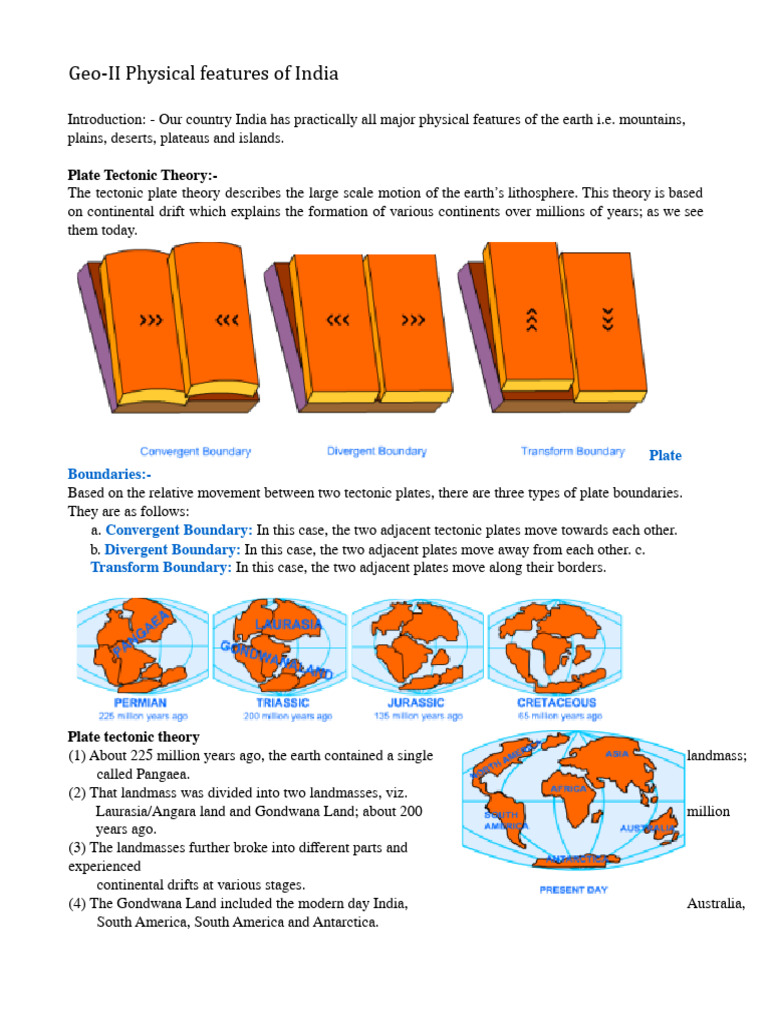 Physical Features of India Explained | PDF | Plate Tectonics | Himalayas