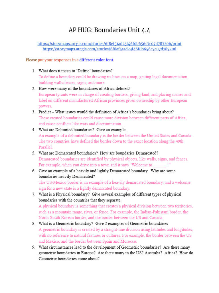 Nailah Harris - Types of Boundaries ESRI FRQ Activity | PDF ...