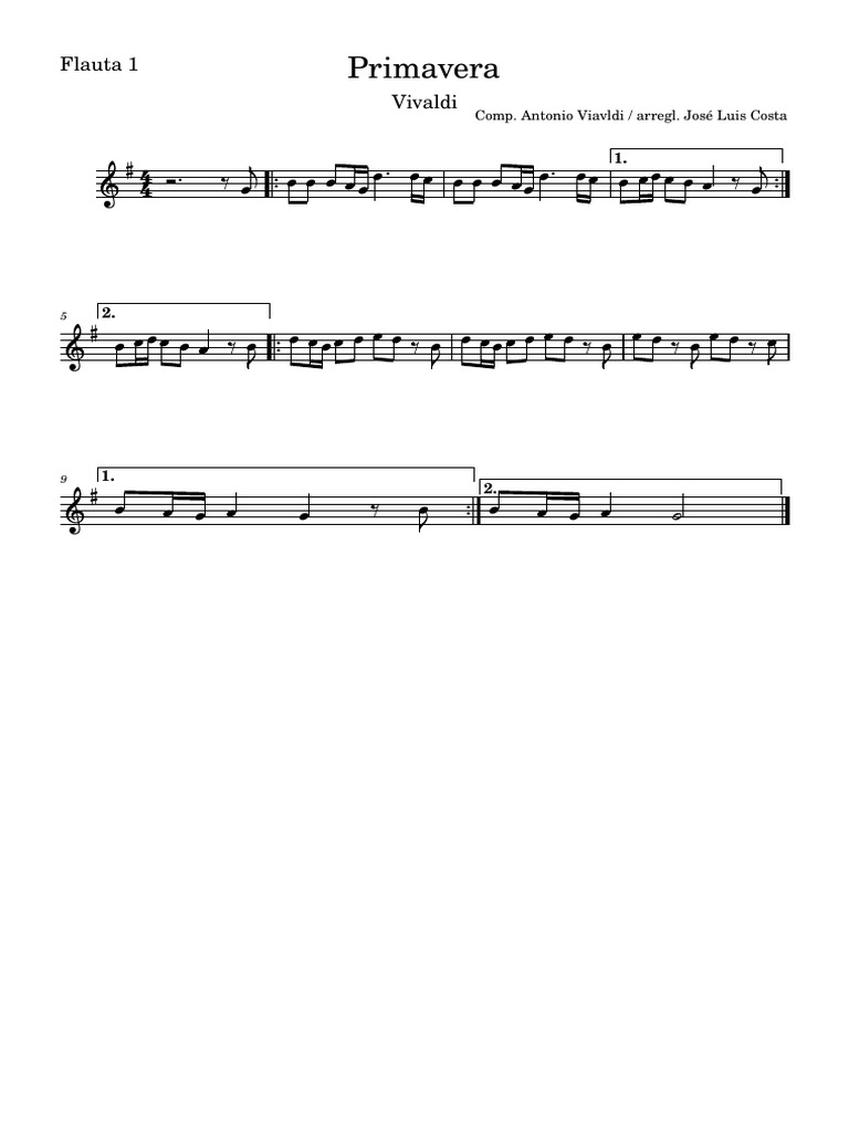 Primavera Vivaldi Flautas-Flauta - 1 | PDF