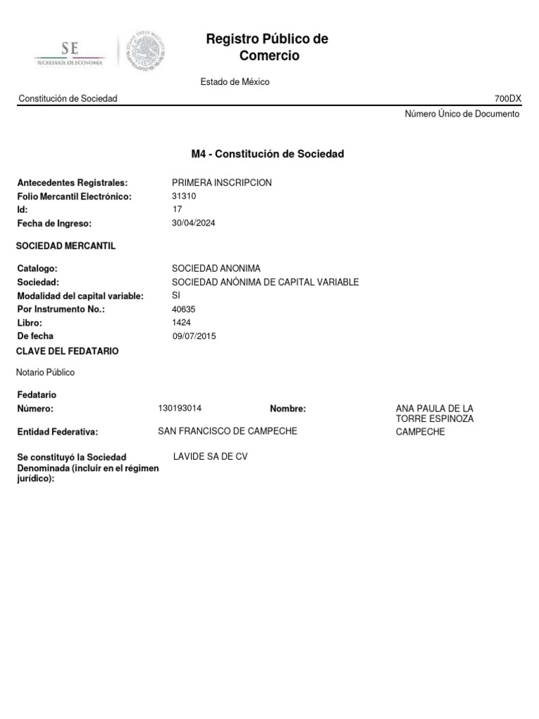 Registro Publico de Comercio | PDF | México | Marketing